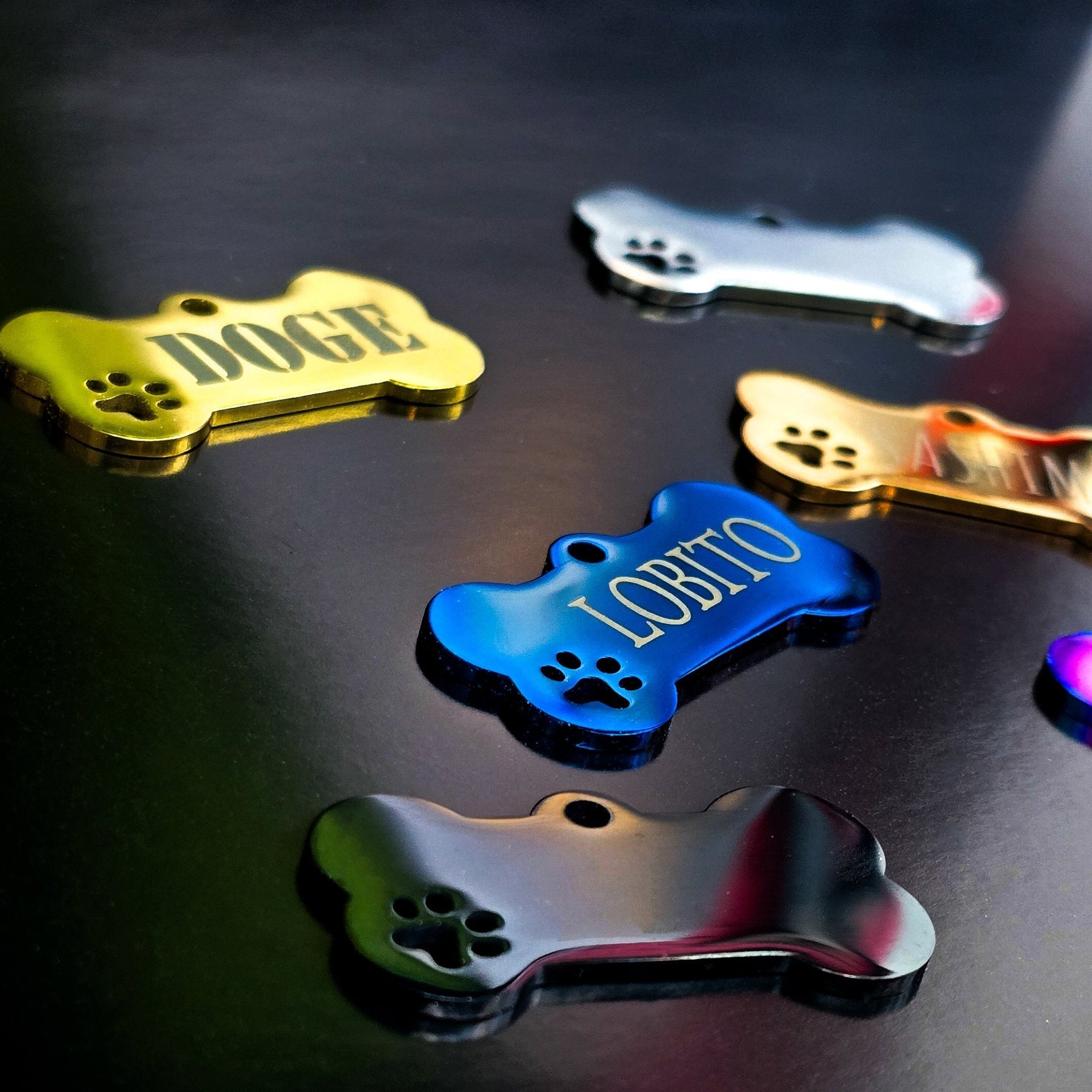 Custom Bone-Shaped Pet Tag Engraved Stainless Steel ID – Marca Fina ...